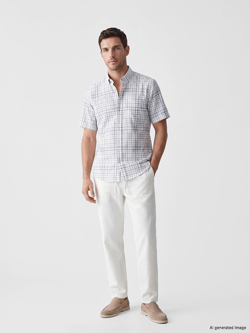 LCWAIKIKI Classic Regular Fit Karirana Poplin Muška Košulja
