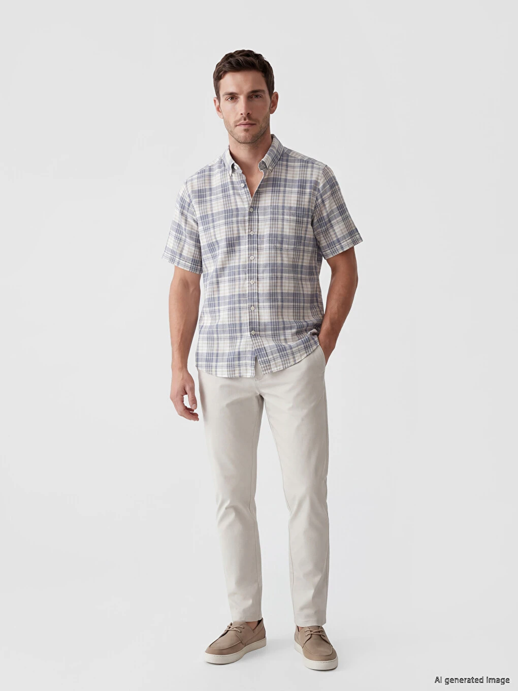 LCWAIKIKI Classic Regular Fit Karirana Poplin Muška Košulja