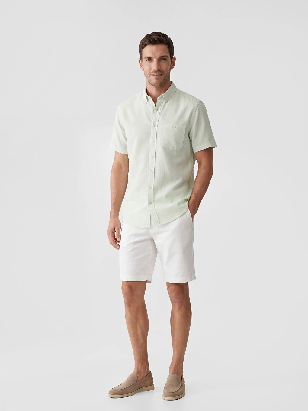 LCWAIKIKI Classic Regular Fit Košulja Od Mešavine Lana Za Muškarce