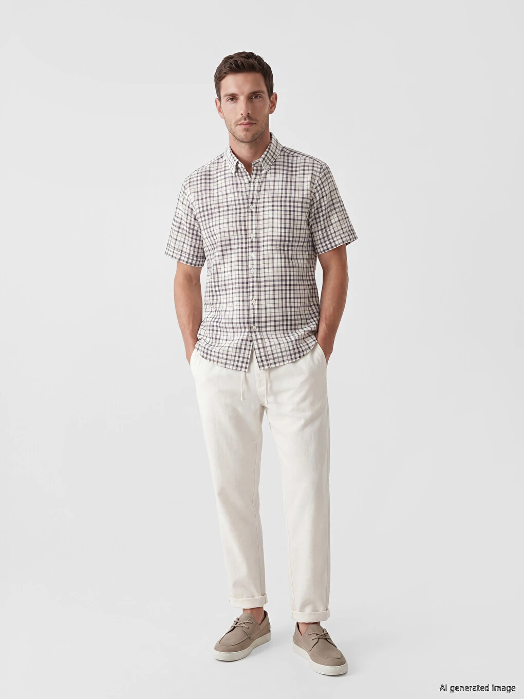 LCWAIKIKI Classic Regular Fit Karirana Poplin Muška Košulja