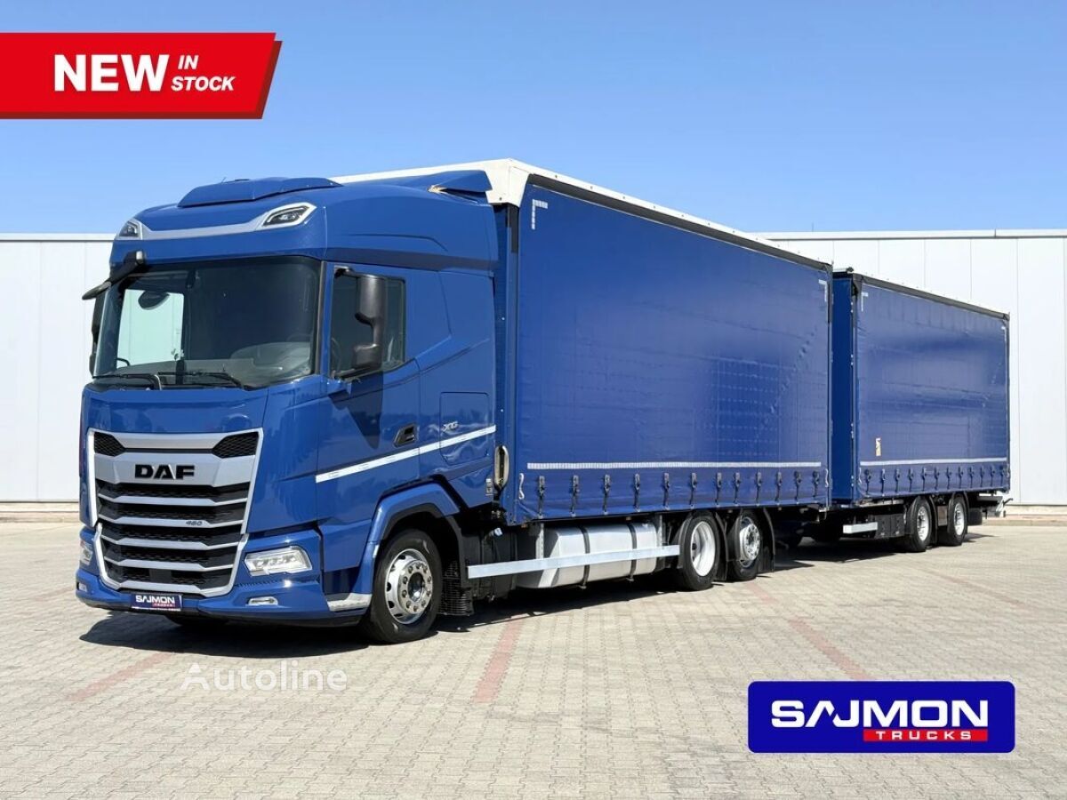 DAF XG 480 / ZESTAW TANDEM 120 M3 / PRZEJAZDOWY / 7,75 M + 7,75 M / kamion s ceradom + prikolica sa ceradom