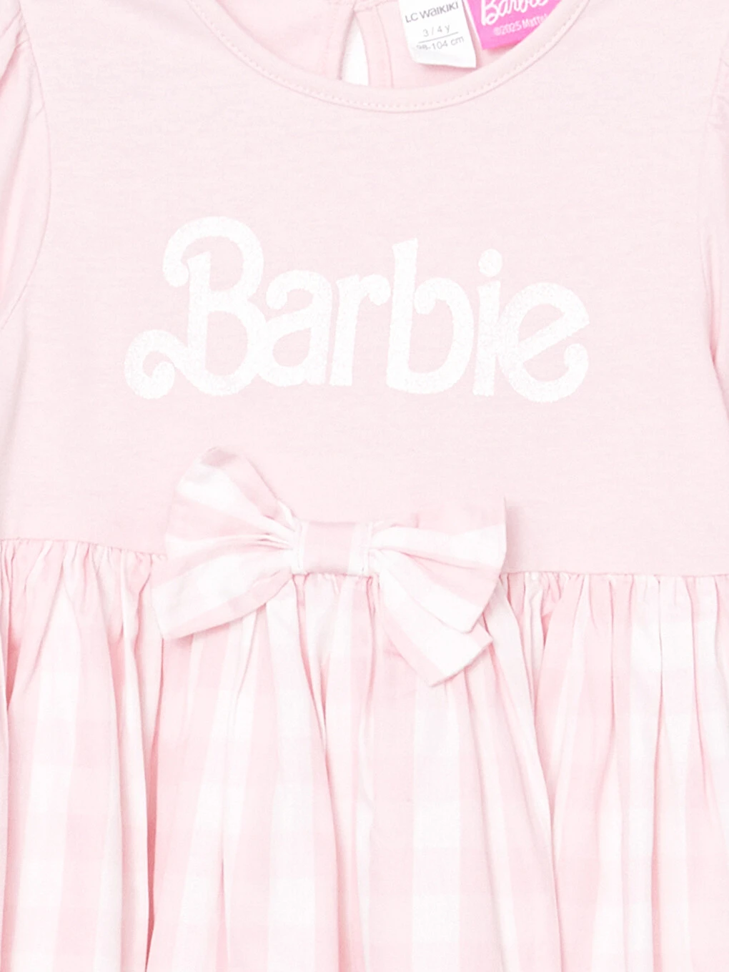 LCW Kids Džersi Barbie Štampana Haljina Sa Mašnom Za Devojčice