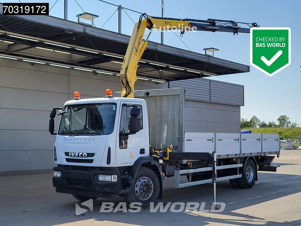 IVECO Eurocargo 180E250 4X2 HYVA V911 3S Kran Crane Manual Euro 5 kamion s ravnom platformom
