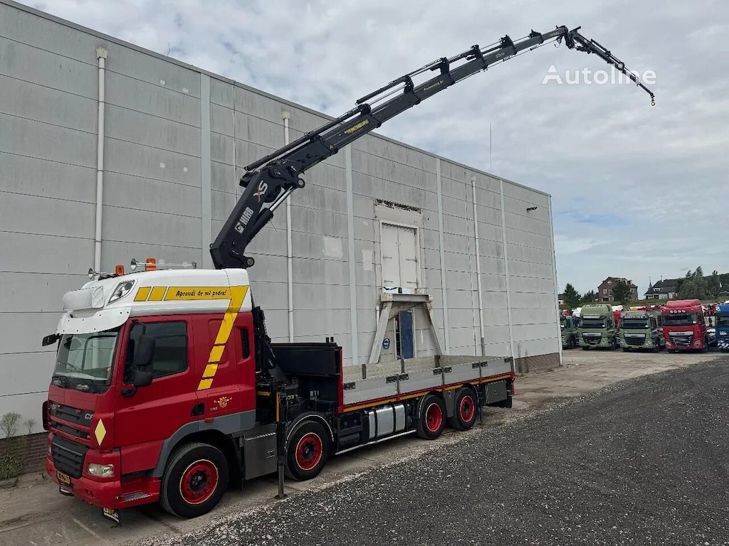 DAF CF 85.460 8X2 HIAB 477E-7 + JIB 75X + REMOTE CONTROL kamion s ravnom platformom