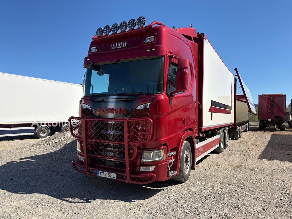 Prodaje se Scania R540 B 6X2 NB | Flisekipage kamion za prevoz zrna na aukciji + prikolica za prevoz zrna