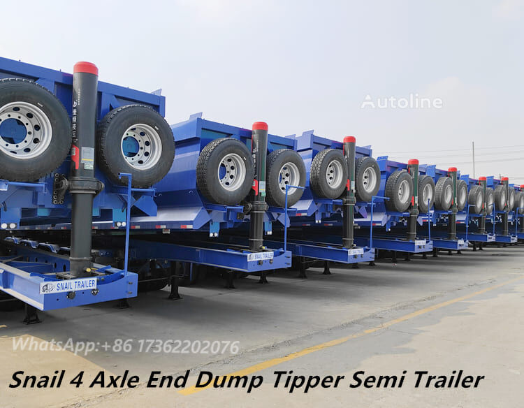 Nova Snail 4 Axle End Dump Tipper Semi Trailer for Sale in Angola poluprikolica kipera