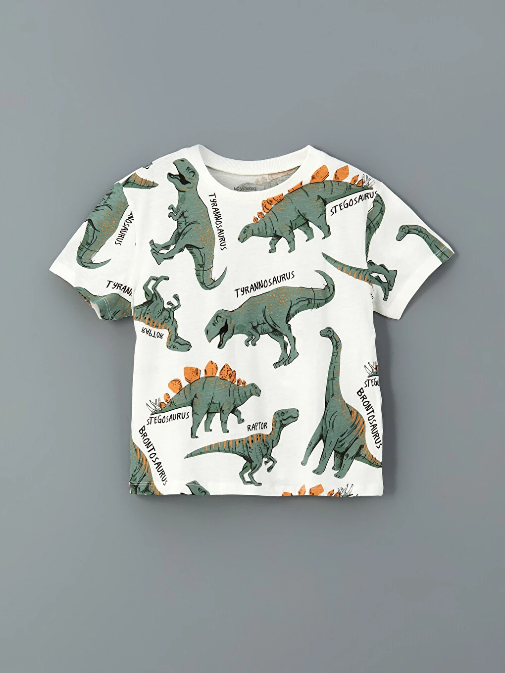 LCW Kids Komplet Majica I Šorts Za Dečake Sa Printom Dinosaurusa I Okruglim Izrezom, 2 Komada