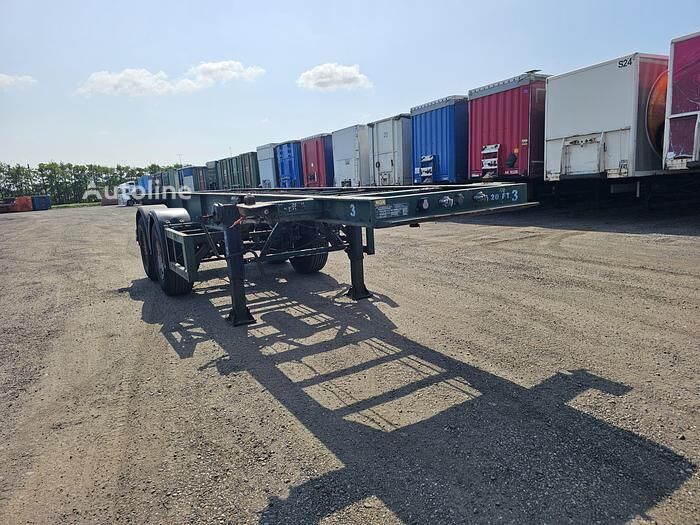Flandria 2 AXLE 20 FT CHASSIS STEEL SUSPENSION ROR DRUM poluprikolica za prevoz kontejnera