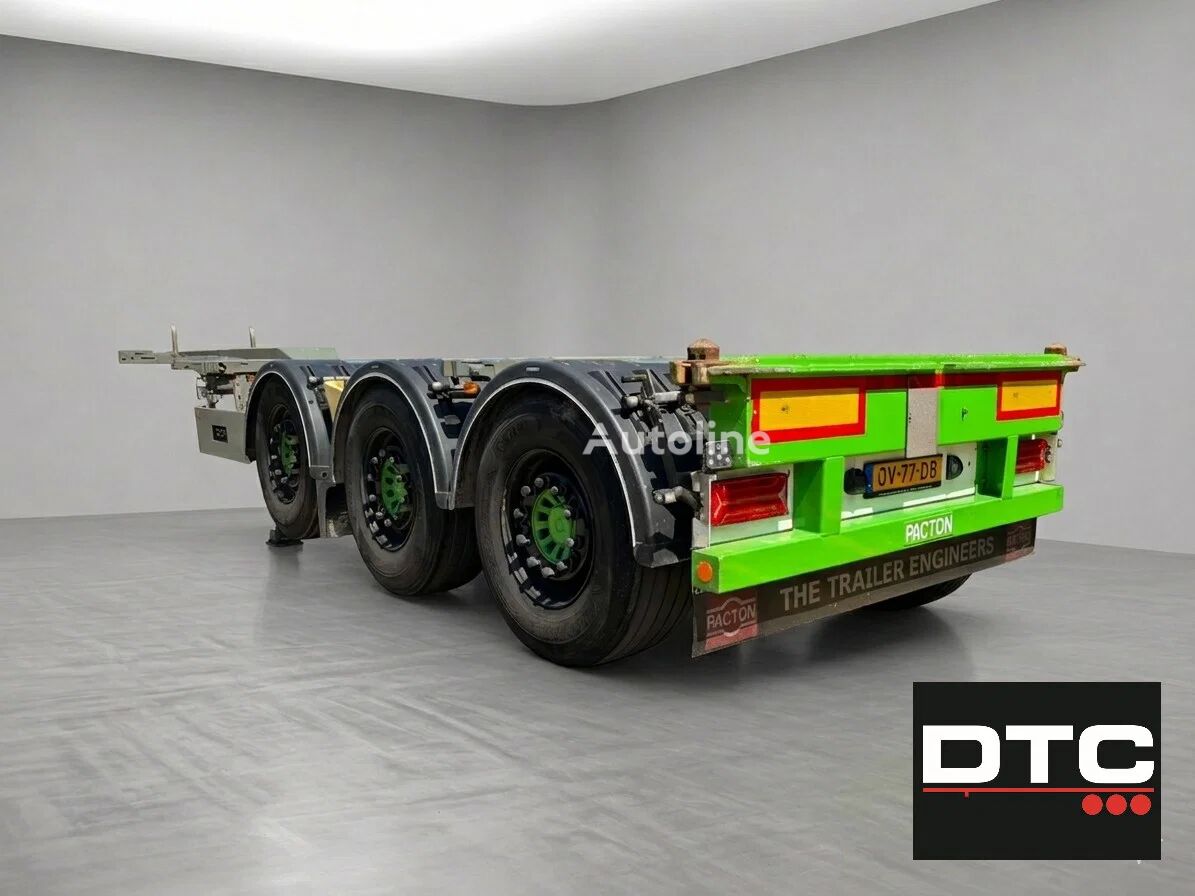 Pacton containerchassis | Fusee-as | Schuifkop | Geschoopeerd poluprikolica za prevoz kontejnera
