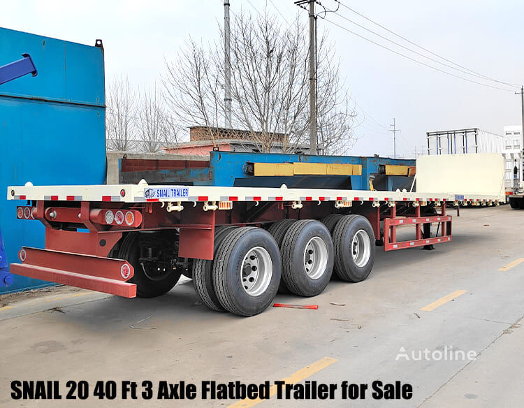 Nova Snail Snail 20 40 Ft 3 Axle Flatbed Trailer for Sale in Burkina Faso poluprikolica platforma