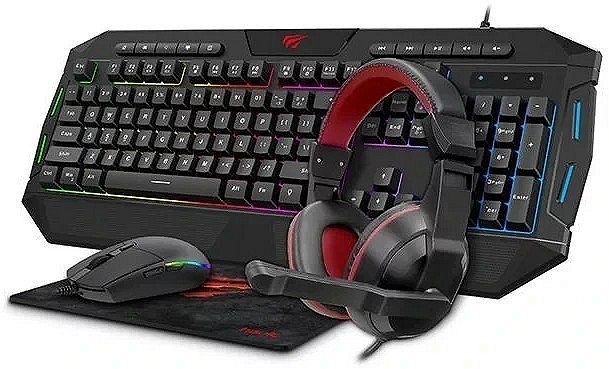 HAVIT GEJMING KOMBO 4U1 MIŠ + TASTATURA + SLUŠALICE + PODLOGA KB501CM