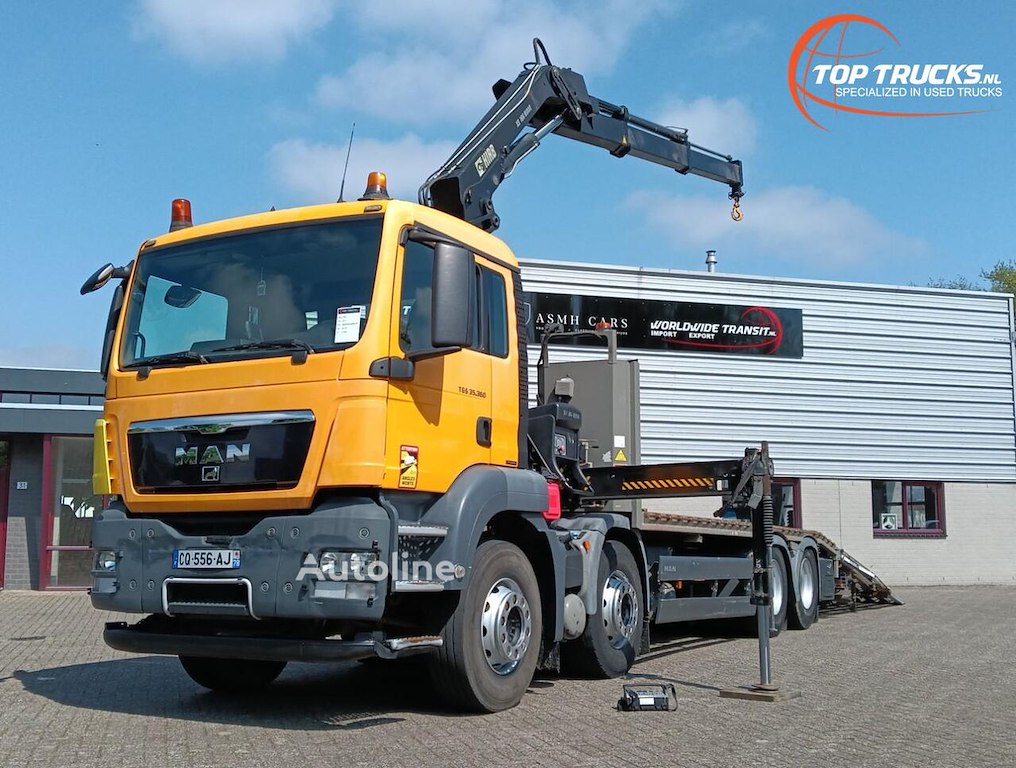 MAN TGS 35.360 8x2 - Hiab 16 TM Crane, Machine transporter, Loading šlep auto
