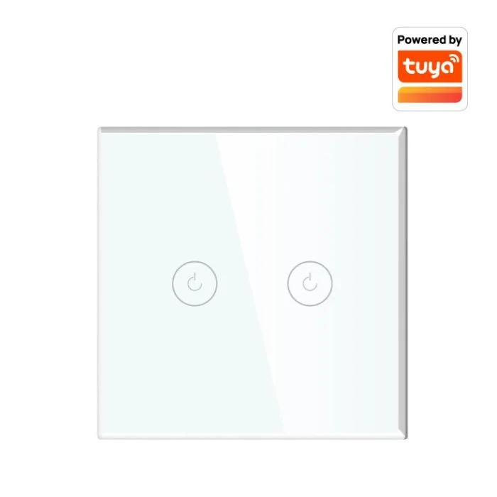 Smart Wi-Fi prekidač svetla 2 kanala 2x600W, Tuya, beli, sa N provodnikom