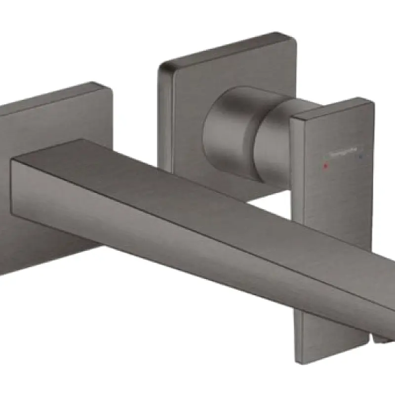 METROPOL ZIDNA BATERIJA ZA LAVABO IZ ZIDA 22 5CM BRUŠENA CRNA HROM 32526340 HANSGROHE
