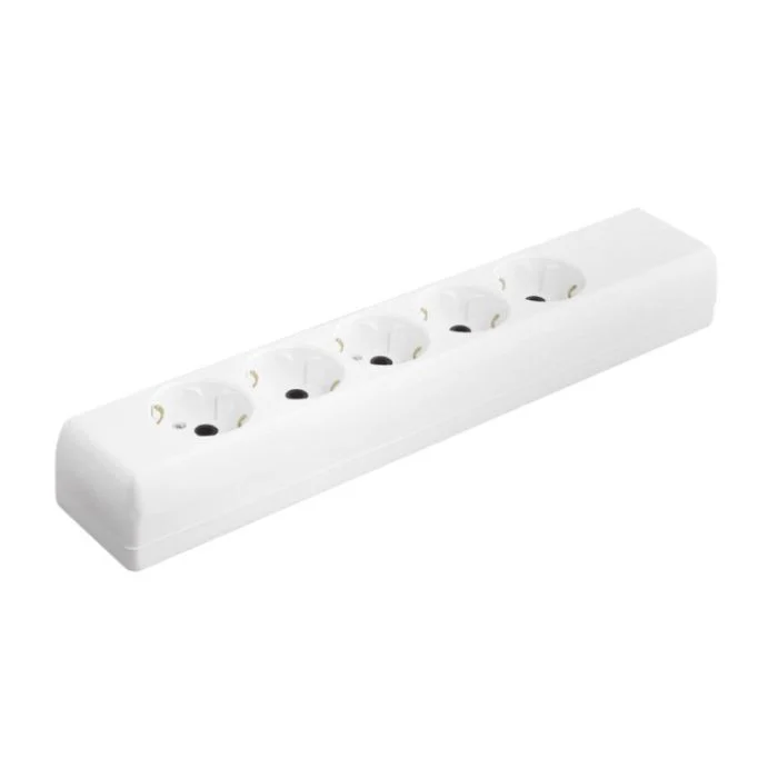TEHNOELEKTRO PPK05-3/WH razvodnik 5 utičnica, 3m, 2.5mm², zaštita za decu, bela (IP40)