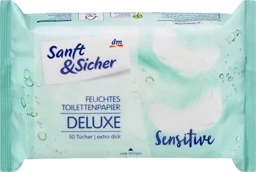 Sanft&Sicher
Deluxe vlažni toaletni papir – sensitive, 50 kom