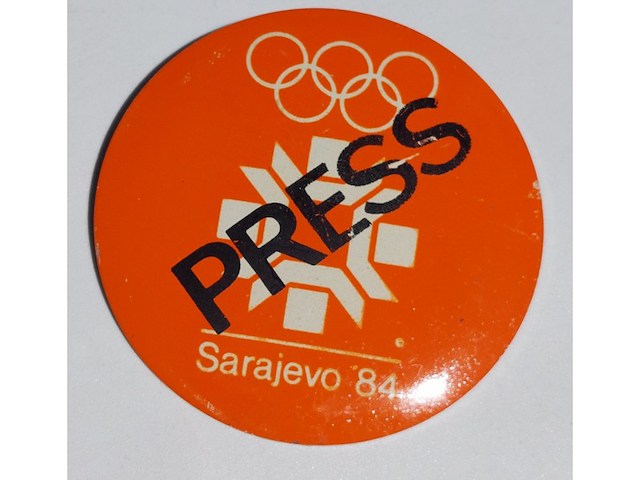 PRESS BEDŽ ZOI SARAJEVO 1984 RARE JUGODLAVIJA