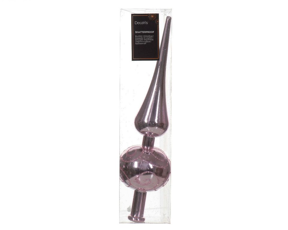 NOVOGODIŠNJI UKRAS VRH ZA JELKU 23CM PINK 024742