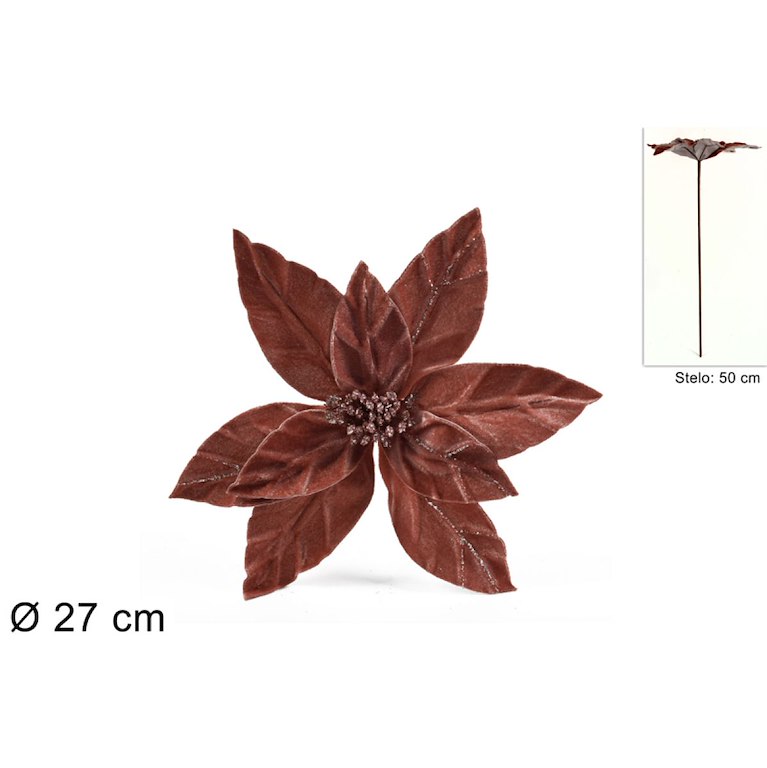 CVET DEKORATIVNI 50CM CRVENI VELUR BA000463B
