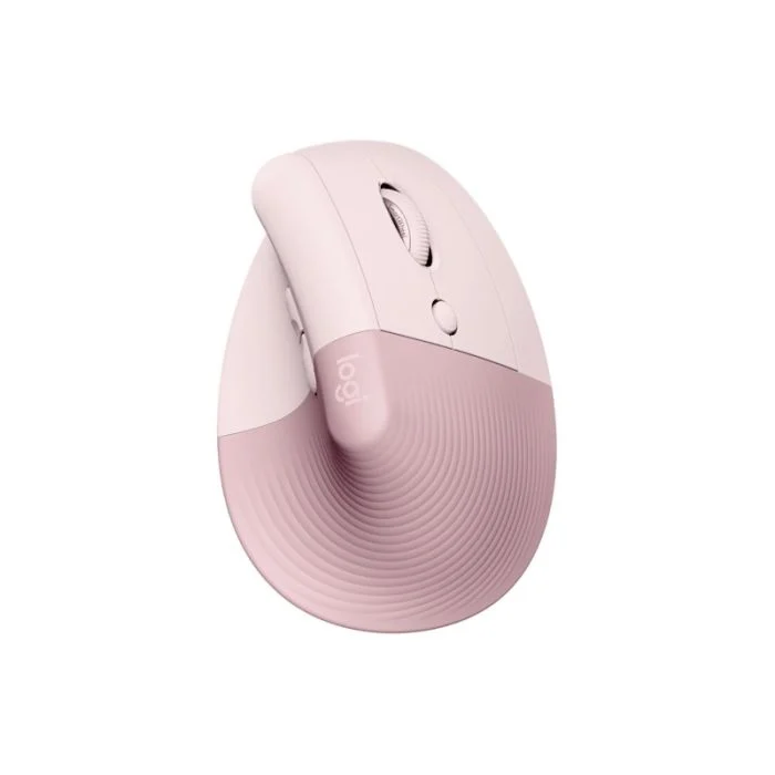 Logitech Lift vertikalni ergonomski bežični miš, roze