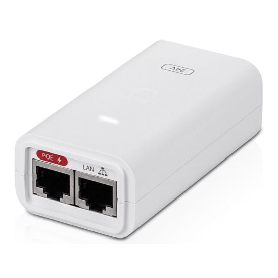 Ubiquiti Power supply 24V 0.5A Gigabit with PoE injector, POE-24-12W-G-WH