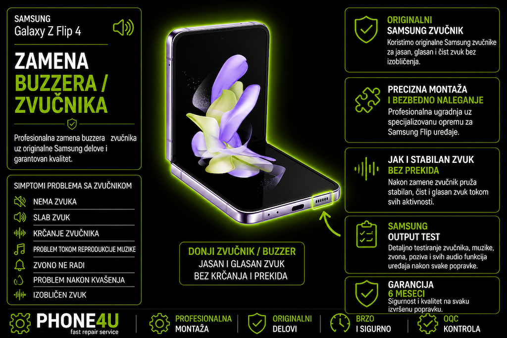 Zamena buzzera Samsung Galaxy Z Flip 4 | Phone4U Novi Sad