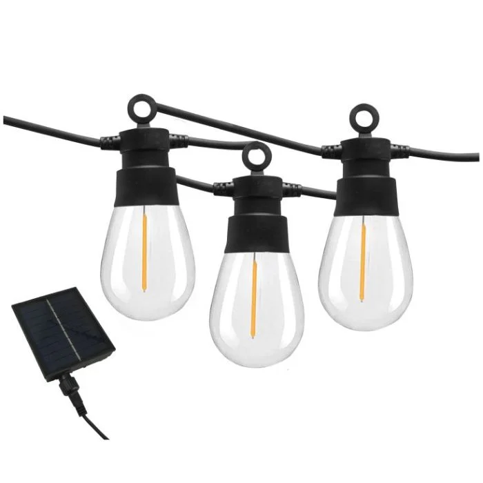 Solarni LED niz 4.5m 10 sijalica toplo bela IP44 8 režima rada dvorište terasa