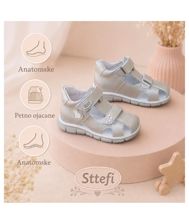 STTEFI DEČIJE POLUSANDALE - SILVER