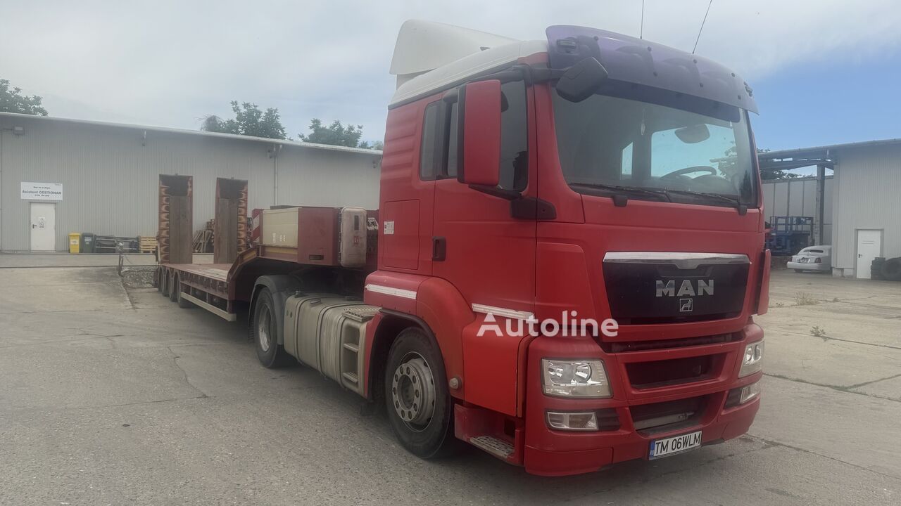 MAN TGS 18.360 tegljač + poluprikolica sa niskom platformom