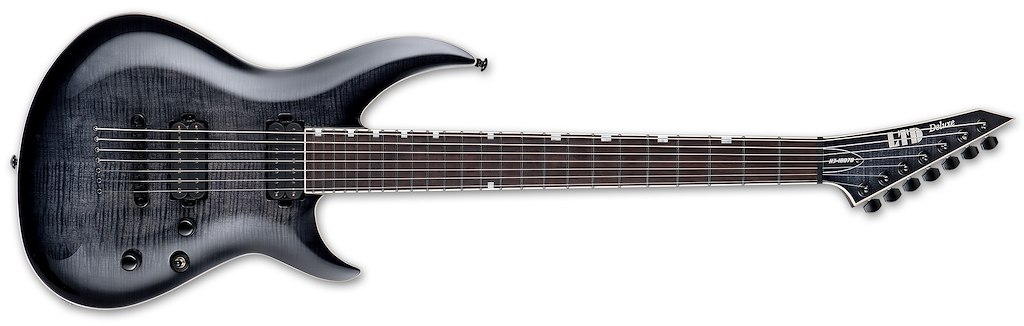 ESP LTD H3-1007 BARITONE LH FMSTBLKSB SEE THRU BLK SB