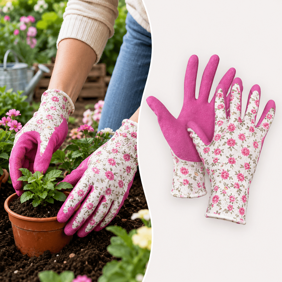 Rukavice Garden Protect ljubičasti cvetići vel. 8 Monsun