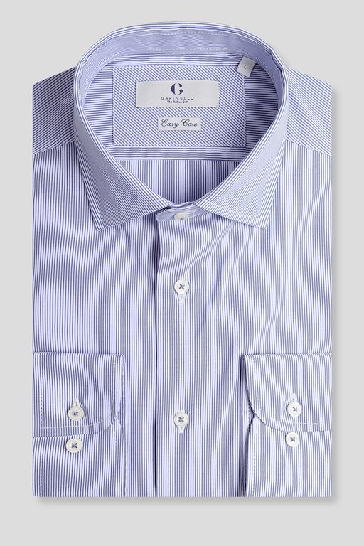 No iron plava prugasta slim fit košulja 717K