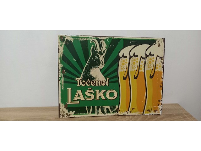 RETRO LIMENA REKLAMNA TABLA ZA LAŠKO PIVO