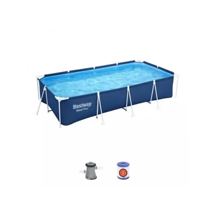 Bestway BAZEN SA METALNOM KONSTRUKCIJOM Steel pro četvrtasti dimenzija 400 x 211 x 81 cm set sa filter pumpom