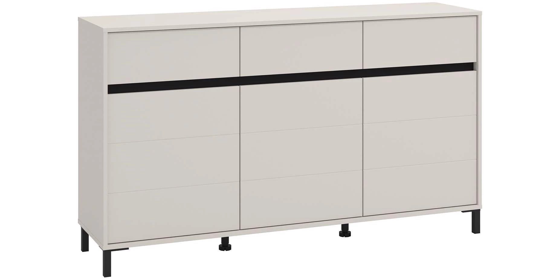 Marron komoda 157x40x90 cm kašmir/crna
