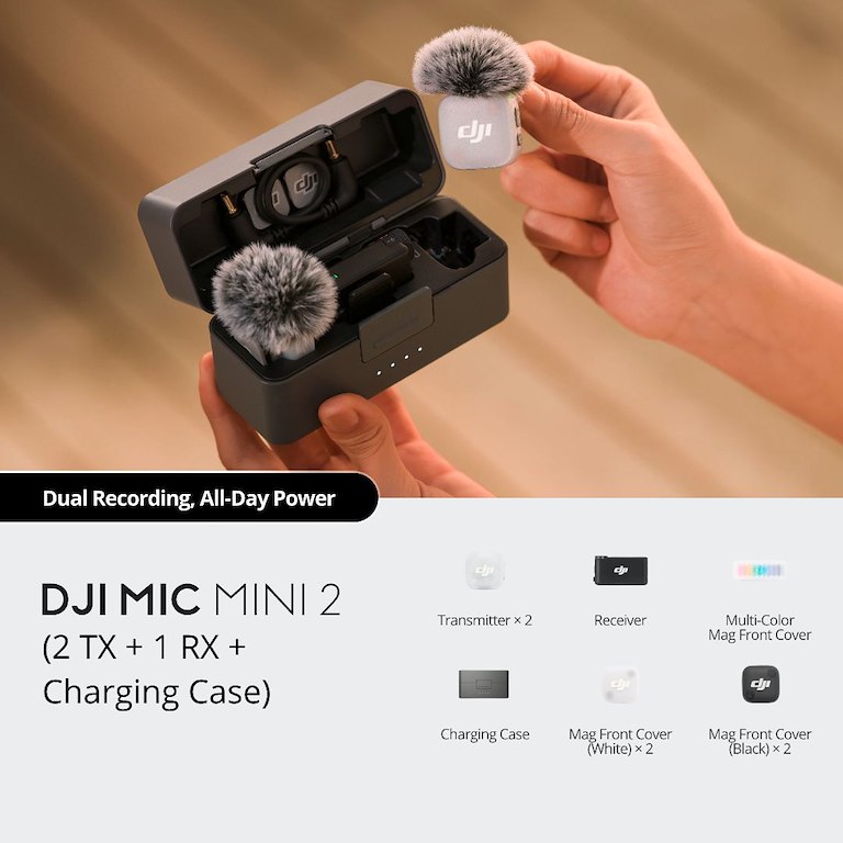 DJI Mic Mini 2 Compact Wireless Microphone System for Camera & Smartphone (2 TX + 1 RX + Charging Case)
Dizajn i personalizacija
Fleksibilno nošenje
Kvalitet zvuka
Noise cancellation
Sigurnos...
