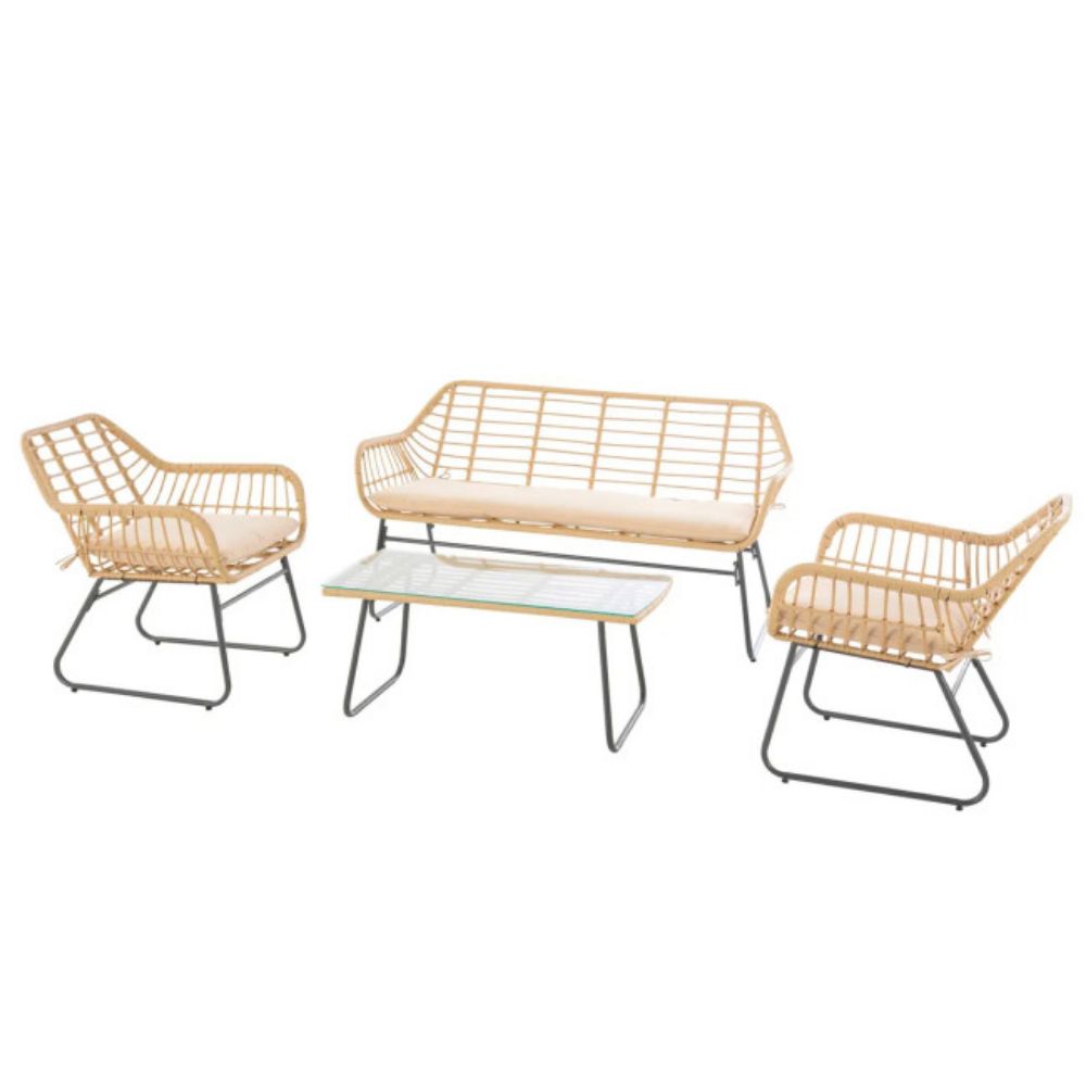Set "sunset" pleteni fotelje+sofa+sto