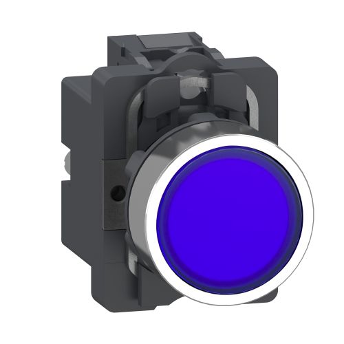 SE Kompletno osvetljeno taster dugme Easy Harmony XA2 plastična glava 22mm plava 1NO AC 220V povratna opruga