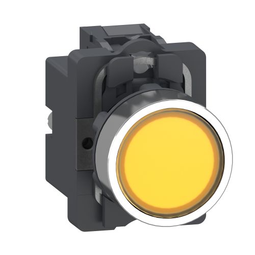 SE Kompletno osvetljeno taster dugme Easy Harmony XA2 plastična glava 22mm žuta 1NO AC/DC 24V povratna opruga