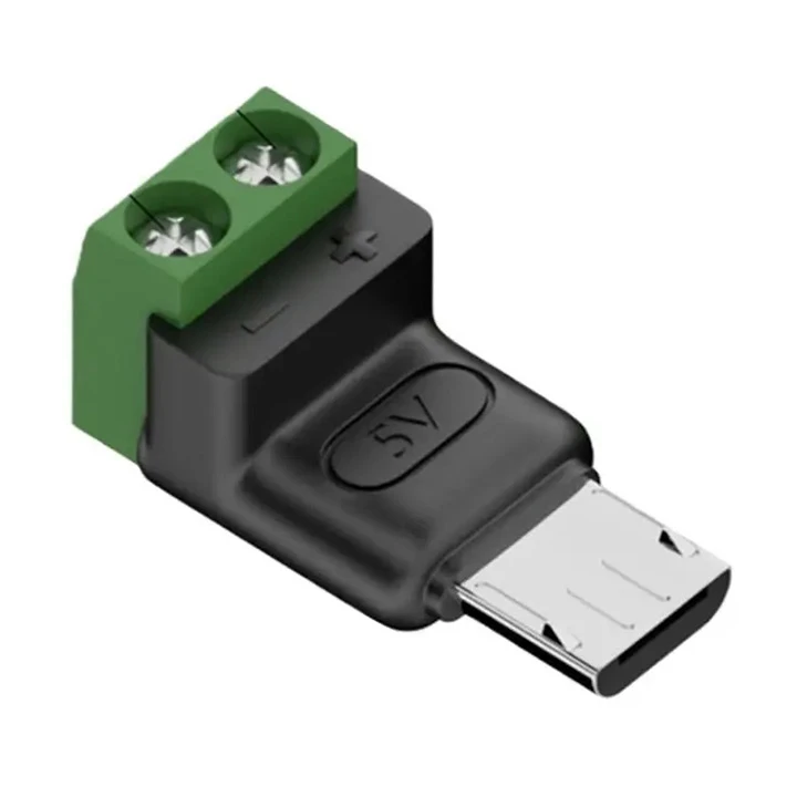 Konektor MicroUSB muški sa klemom, plastika i metal