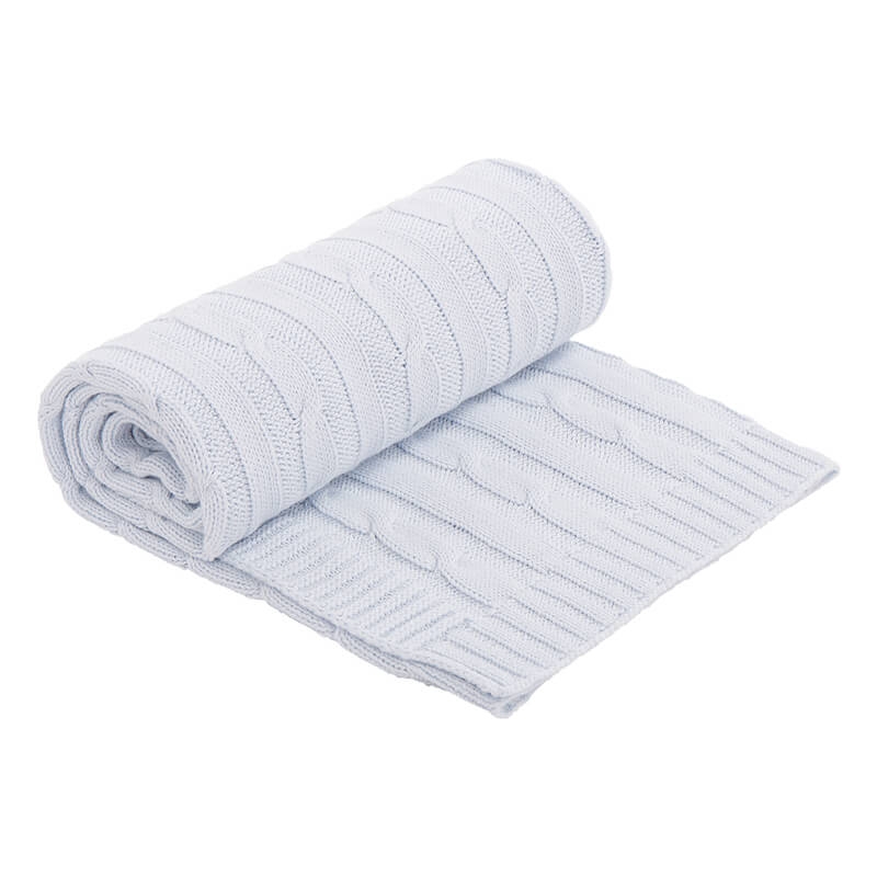 KIKKA BOO PLETENO BEBI ĆEBE 75X100CM LIGHT BLUE