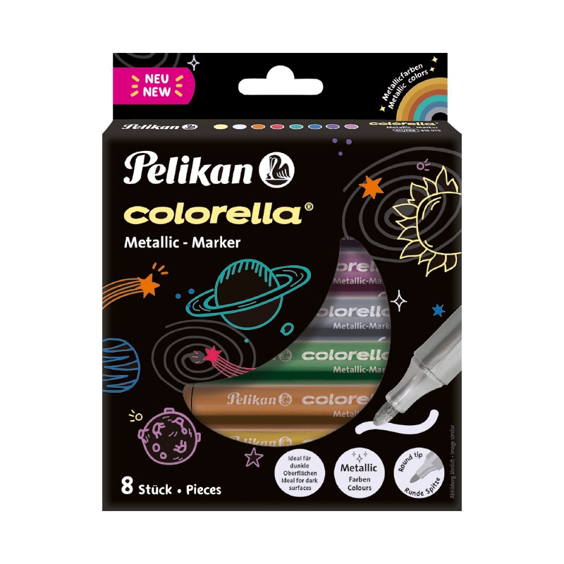 Flomaster 8boja Karton Jumbo Metallic Colorella Super C411 Pelikan 818070 Blister