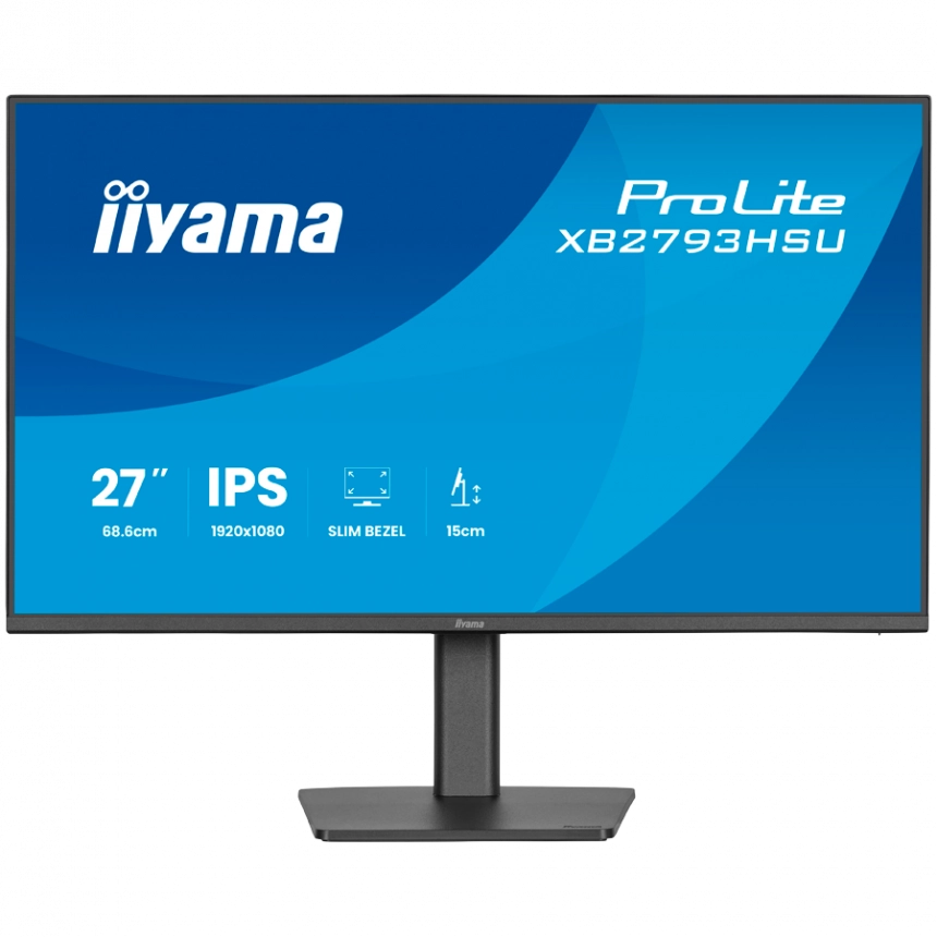 IIYAMA Monitor LED XB2793HSU-B1 27" IPS 1920x1080 120Hz, 16:9. 350cd, 1500:1, 1ms, HDMI, DP, USB HUB, Full Ergo, Pro