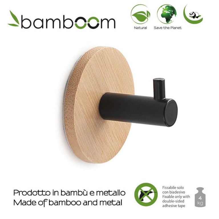 KUKICA JUNCOS BAMBOOM CRNA OKRUGLA