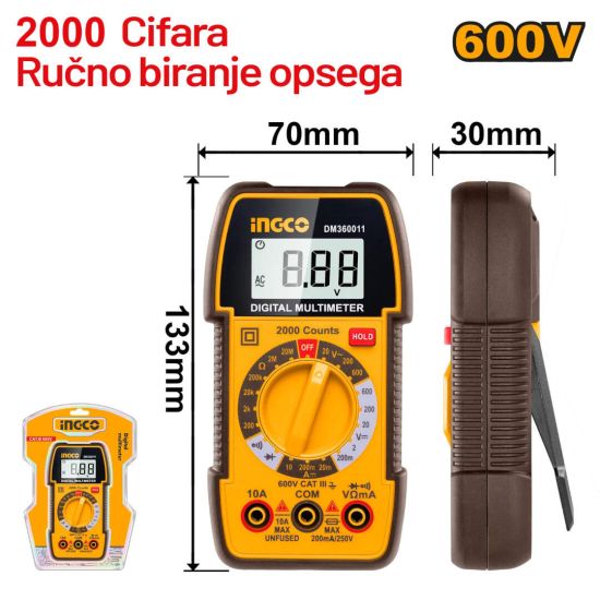 Digitalni multimer 600V Super INGCO DM360011