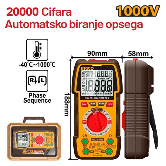 Digitalni multimer 1000V Super INGCO DM410003