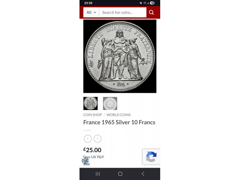 10 Franaka Francuska srebro