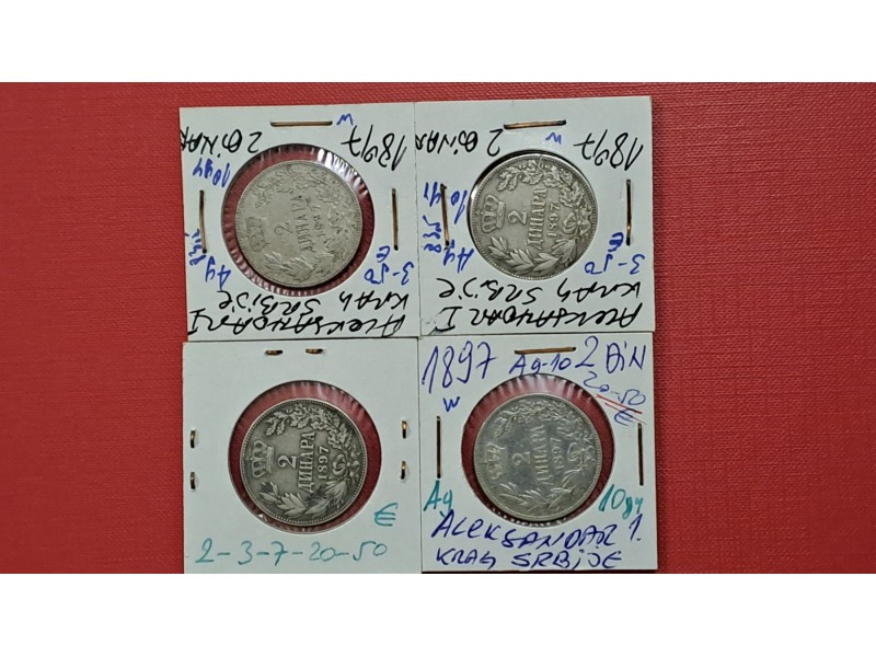 2 Dinara 1897 srebro