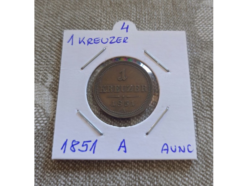 1 Kreuzer 1851 A ! Broj 4.
