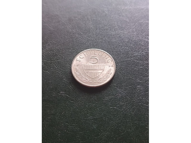 Srebro - Austrija 5 shilling 1965.